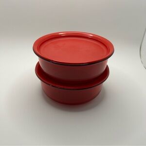 Tupperware | Kitchen | New Vintage Tupperware Red Table Collection Set ...